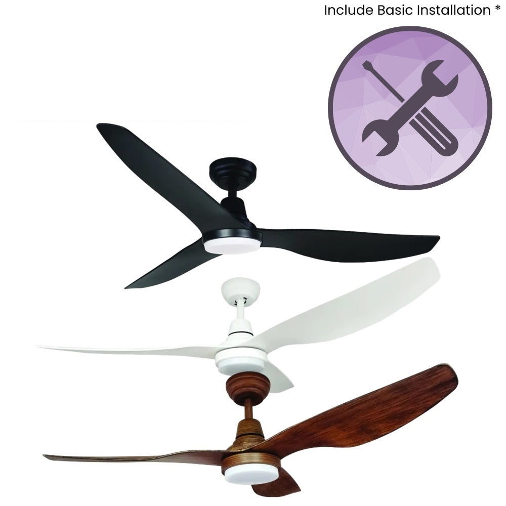 Mowe MW528F Atlas Remote DC Smart Ceiling Fan with LED Light 52 Inch w ...