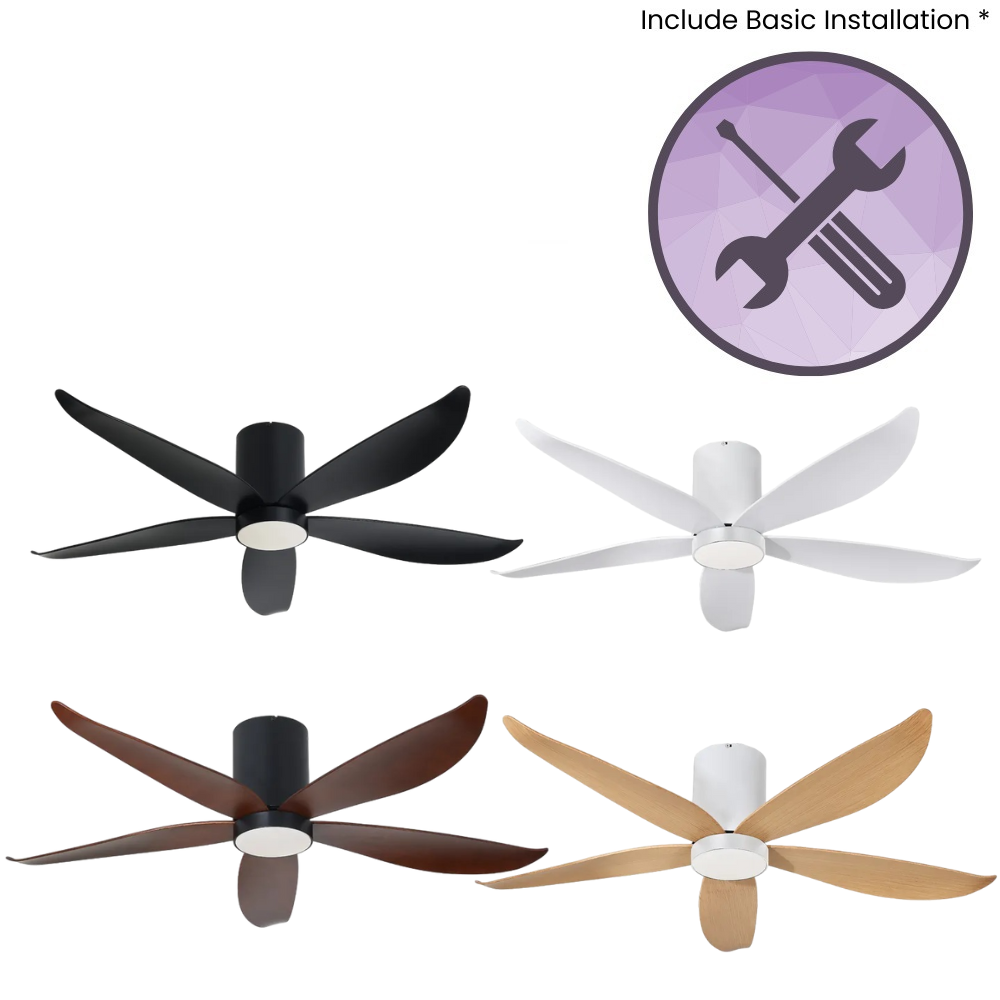 Mowe MW548F Helios Remote DC Smart Ceiling Fan 54 Inch with Light + Fr ...