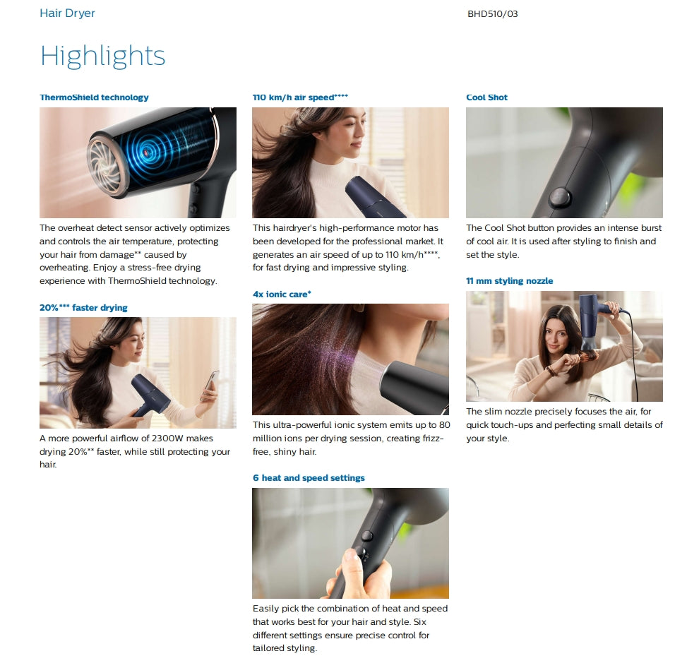 Philips BHD510/03 2300W 5000 Series Hair Dryer – ET SOUND ENTERPRISE ...