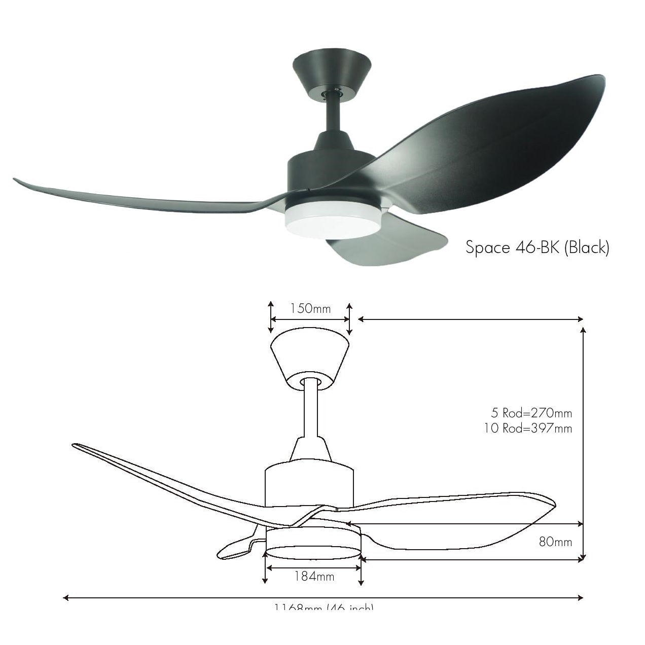 Mistral Space 46 D'Fan Ceiling Fan 46' Inch – ET SOUND ENTERPRISE PTE LTD