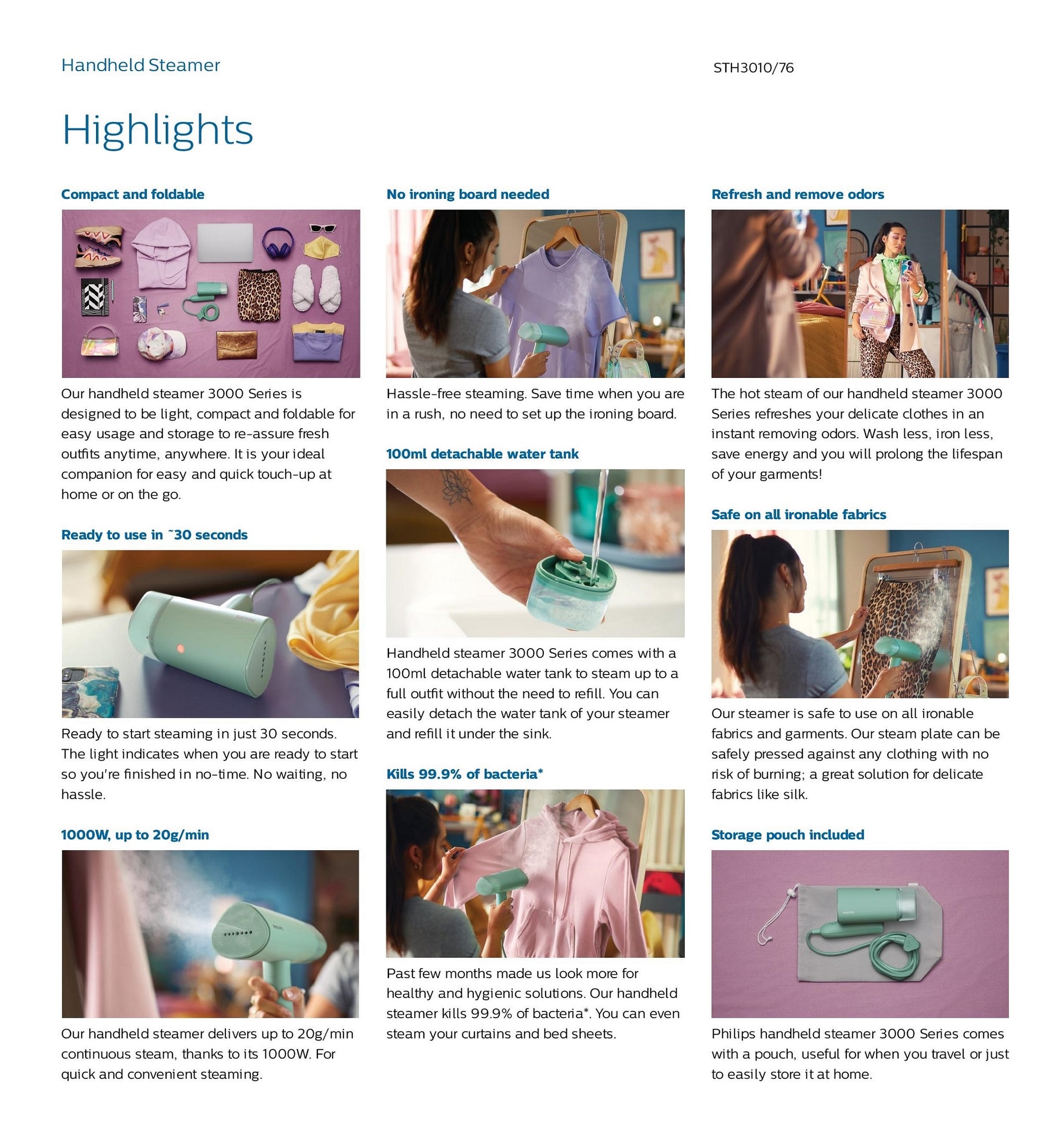 Philips STH3010/76 Handheld Steamer 1000W – ET SOUND ENTERPRISE PTE LTD